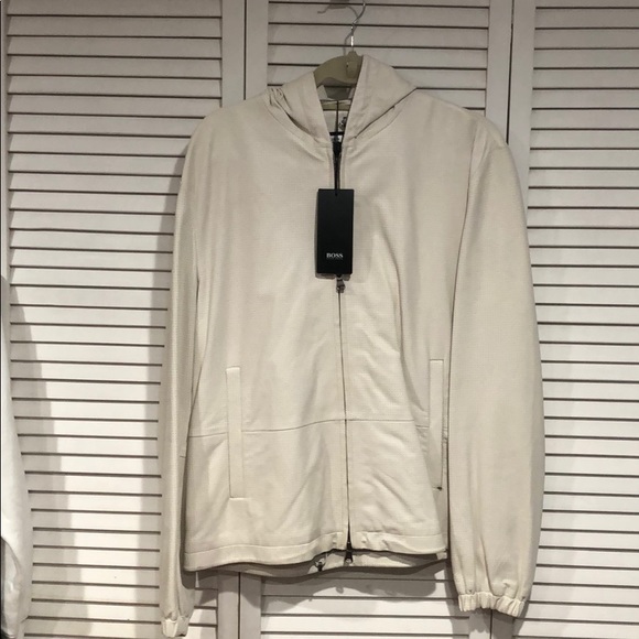Hugo Boss | Jackets & Coats | Hugo Boss Mens White Leather Jacket With ...